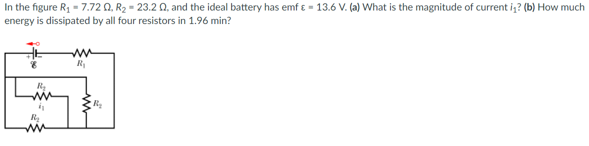 Solved In the figure \\( R_{1}=7.72 \\Omega, R_{2}=23.2 | Chegg.com