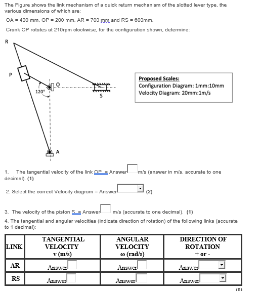 The Figure shows the link mechanism of a quick return | Chegg.com