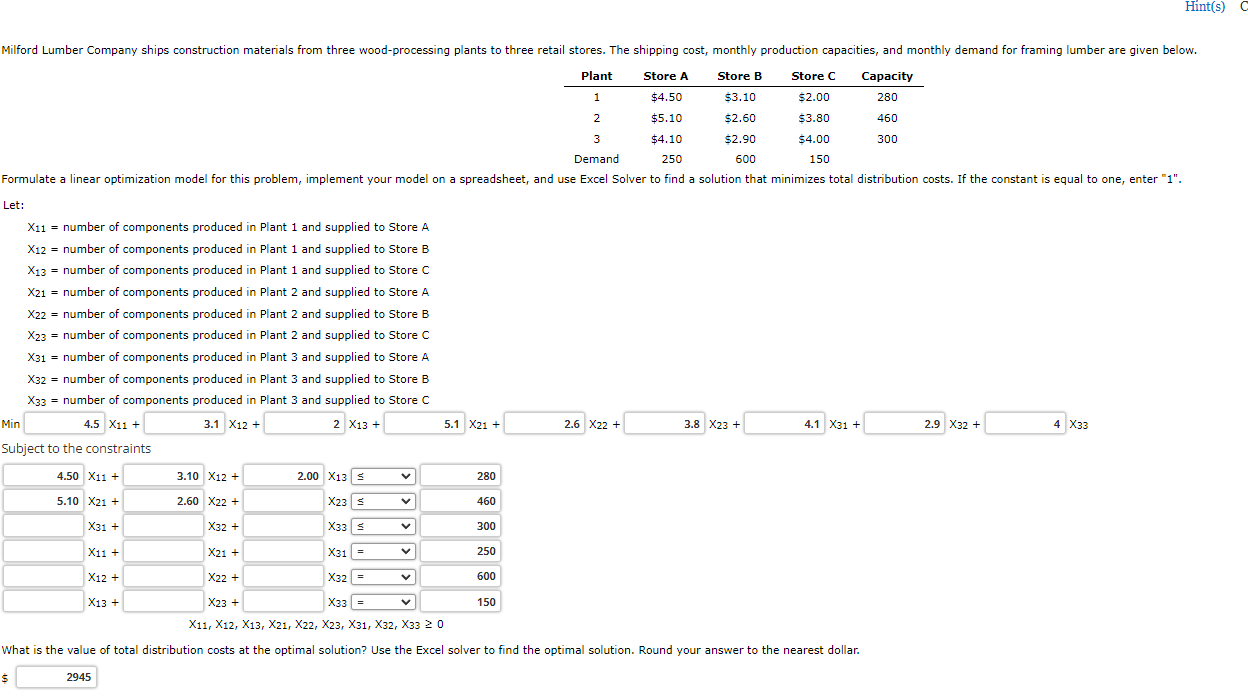 Solved Please tell me what to put in the subject constraints | Chegg.com
