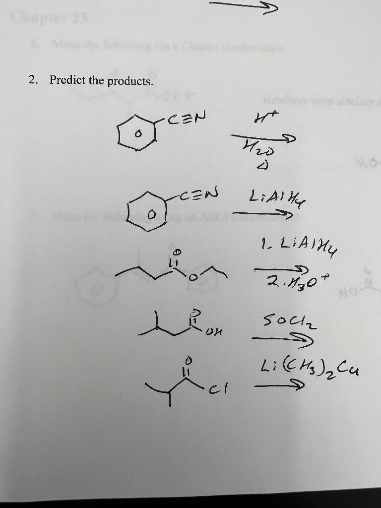 Solved 2. Predict the products. | Chegg.com