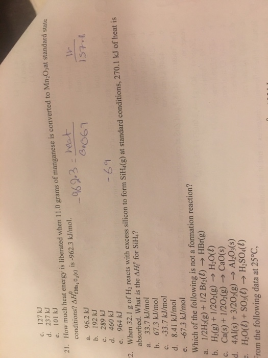 Solved How much heat energy is liberated when 11.0 grams | Chegg.com