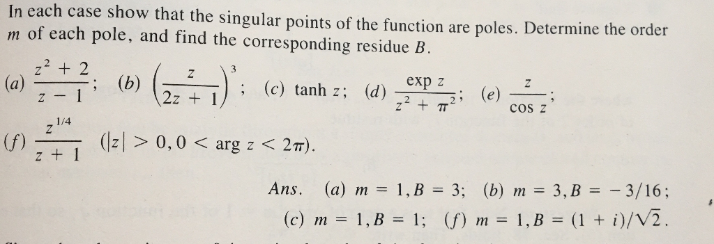 Solved In each case show that the singular points of the | Chegg.com