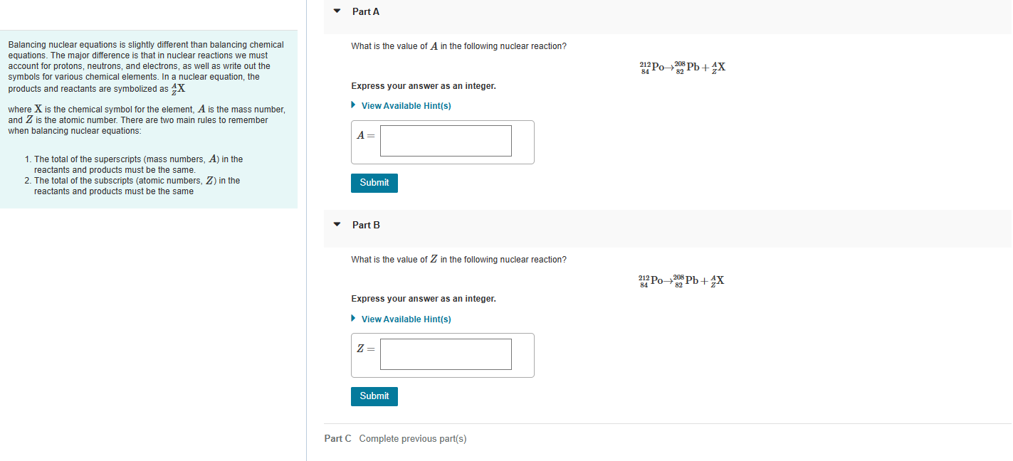 Solved Balancing nuclear equations is slightly different | Chegg.com