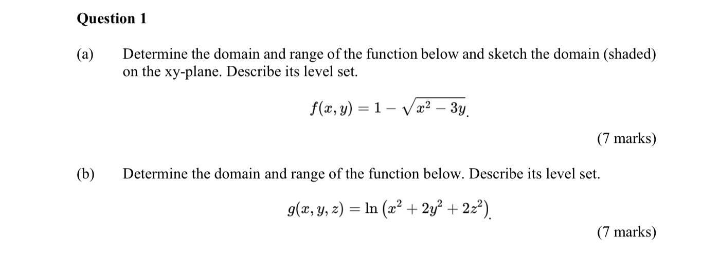 Solved a) Determine the domain and range of the function | Chegg.com