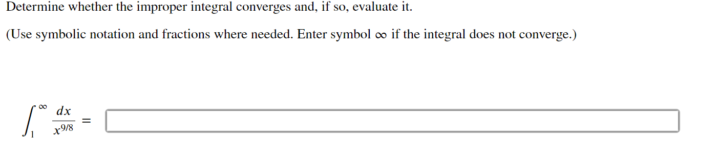 Solved Determine whether the improper integral converges | Chegg.com