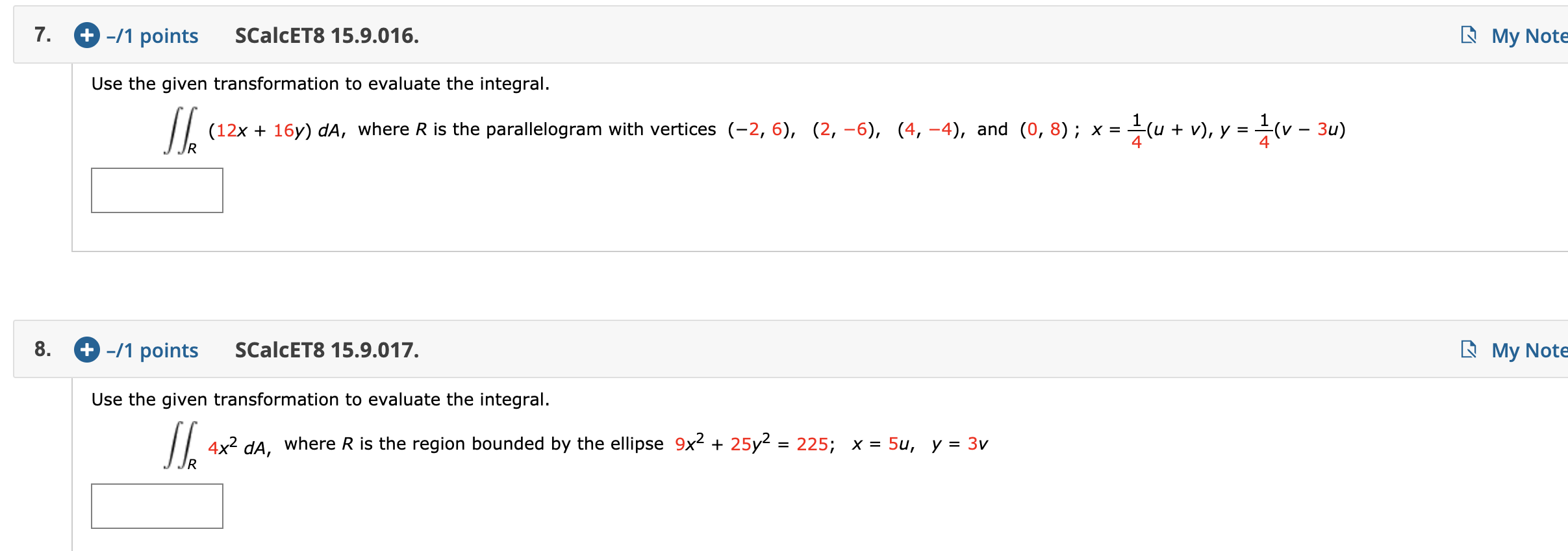 Solved 7. + -11 points ScalcET8 15.9.016. My Note Use the | Chegg.com Solved 7. + -11 points ScalcET8 15.9.016. My Note Use the | Chegg.com