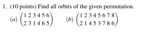 Solved 1. (10 points) Find all orbits of the given | Chegg.com