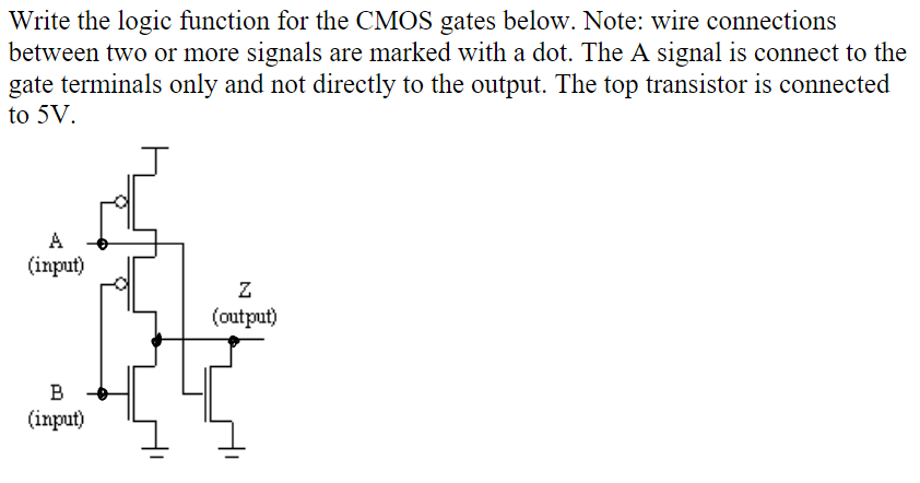 Solved Write the logic function for the CMOS gates below. | Chegg.com
