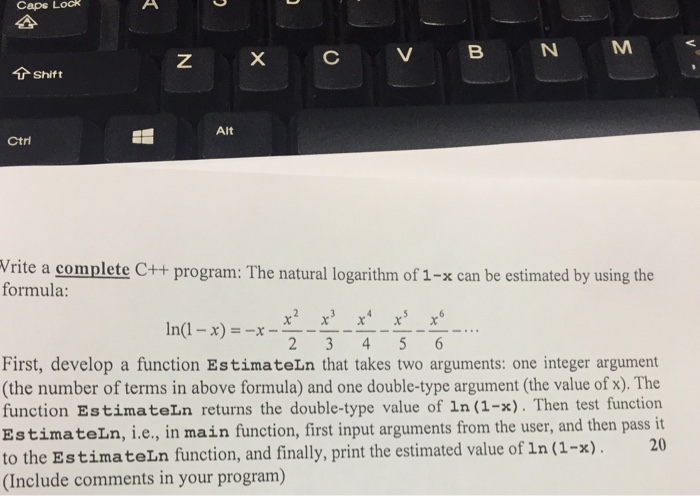 Solved Caps Lock Z X C V B N M 个shift Alt Ctri Write a | Chegg.com