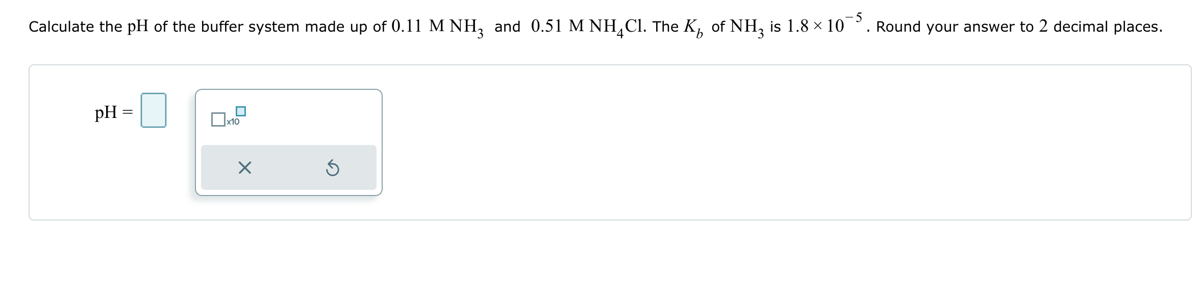 Solved Calculate the pH ﻿of the buffer system made up of | Chegg.com