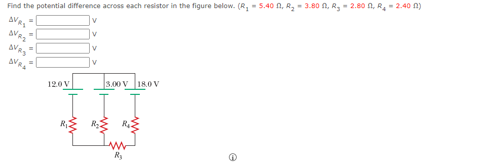 Solved Find the potential difference across each resistor in | Chegg.com