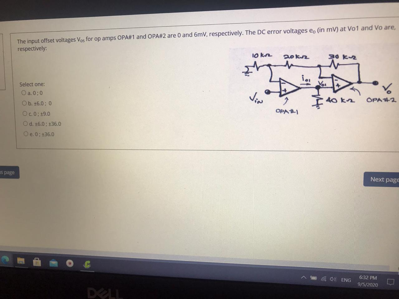 Solved The input offset voltages Vos for op amps OPA#1 and | Chegg.com
