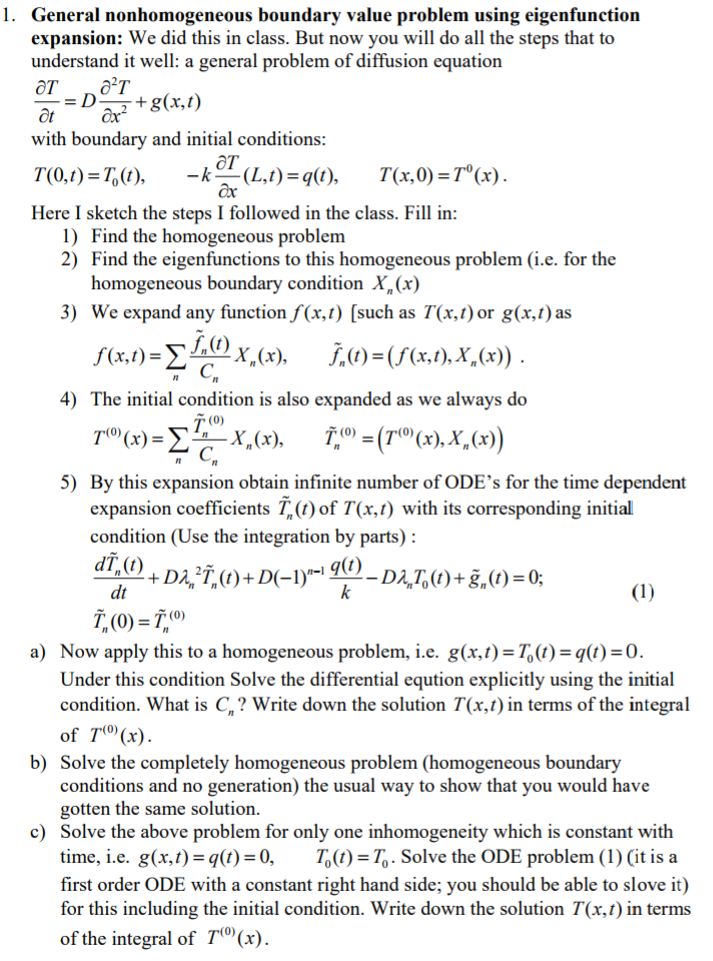 Solved General nonhomogeneous boundary value problem using | Chegg.com