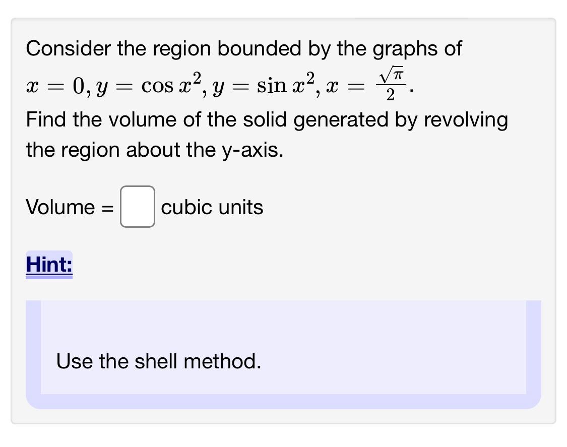 Solved Consider the region bounded by the graphs of | Chegg.com