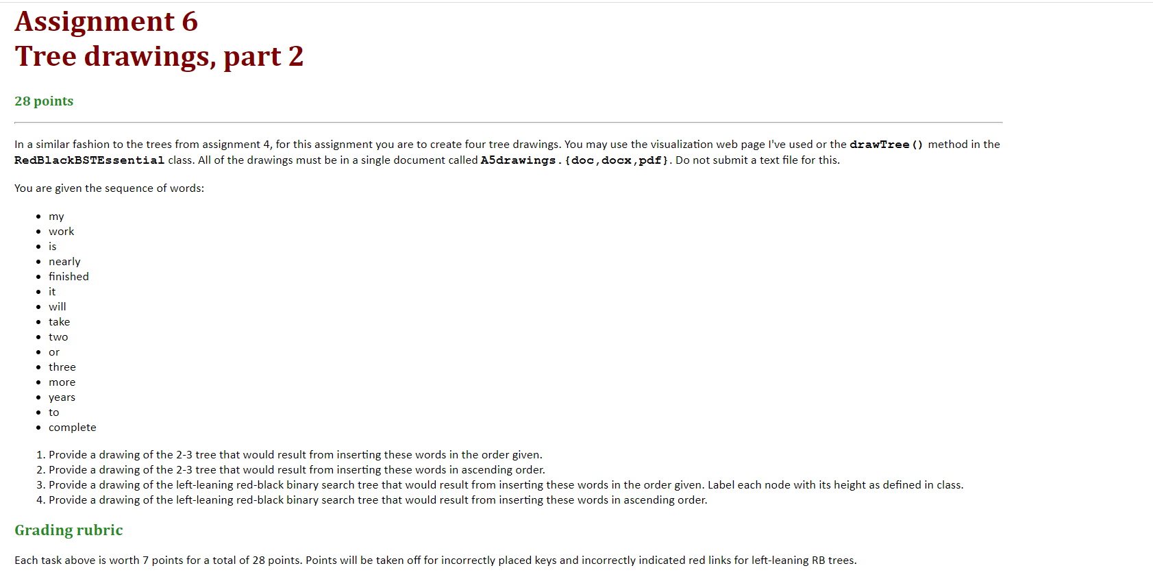 Solved # From RedBlackBSTEssential Class mentioned above | Chegg.com