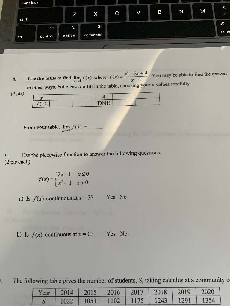 Solved caps lock х z C M V N 1 shift come fn control option | Chegg.com