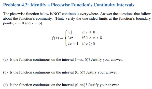 Solved The piecewise function below is NOT continuous | Chegg.com