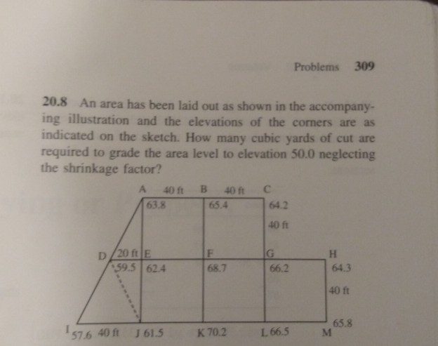 Solved Problems 309 20.8 An area has been laid out as shown | Chegg.com