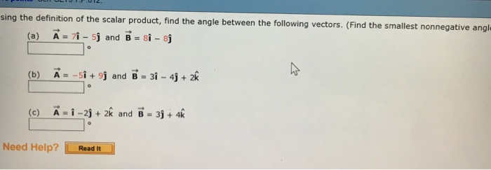 Solved g the definition of the scalar product, find the | Chegg.com