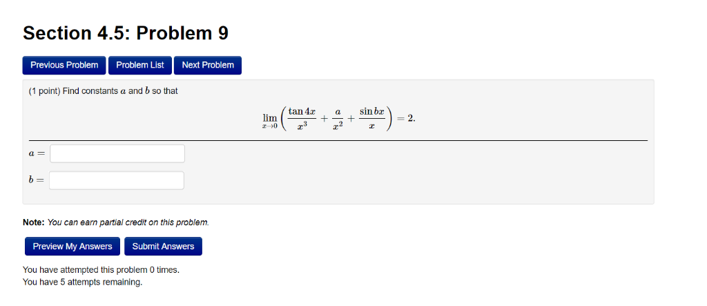 Solved Section 4.5: Problem 9 Previous Problem Problem List | Chegg.com