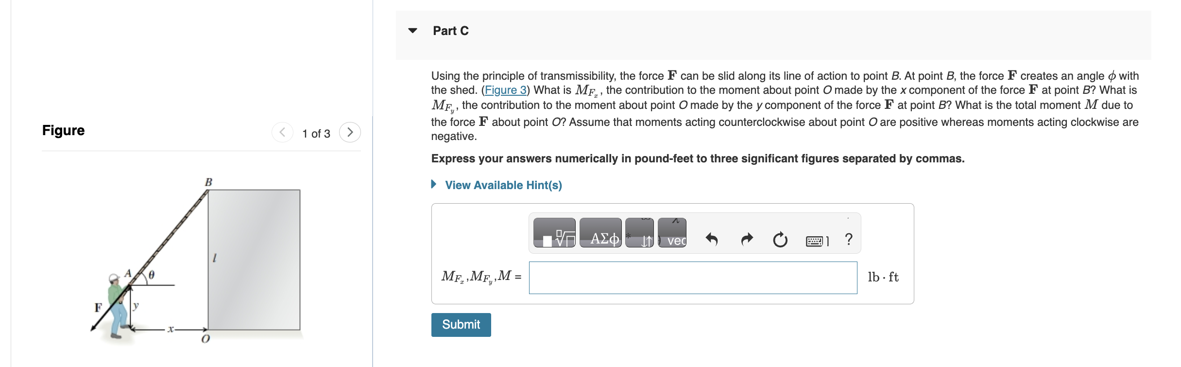 Solved Using The Principle Of Transmissibility The Force F