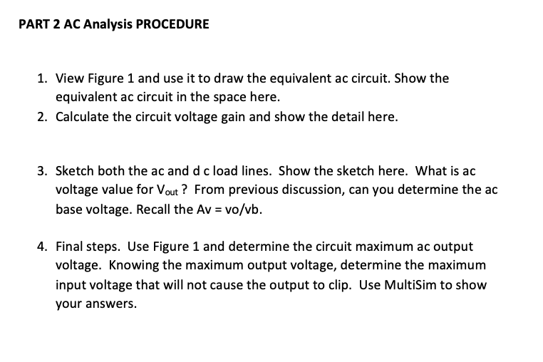 Solved Procedure: PART 1- DC ANALYSIS 1. Construct Figure 1. | Chegg.com