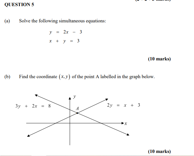Solved QUESTION 5 (a) Solve the following simultaneous | Chegg.com