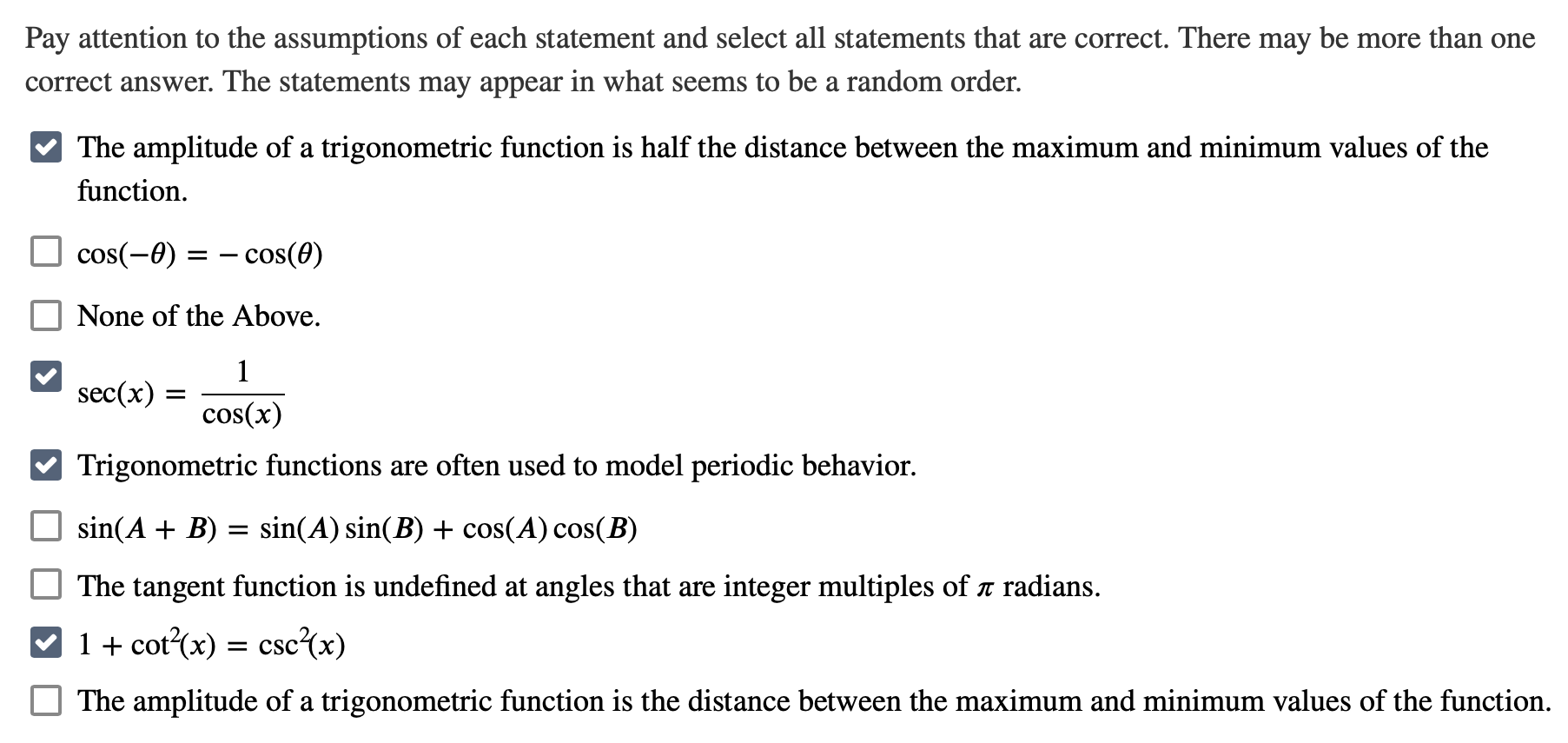 Solved Pay attention to the assumptions of each statement | Chegg.com