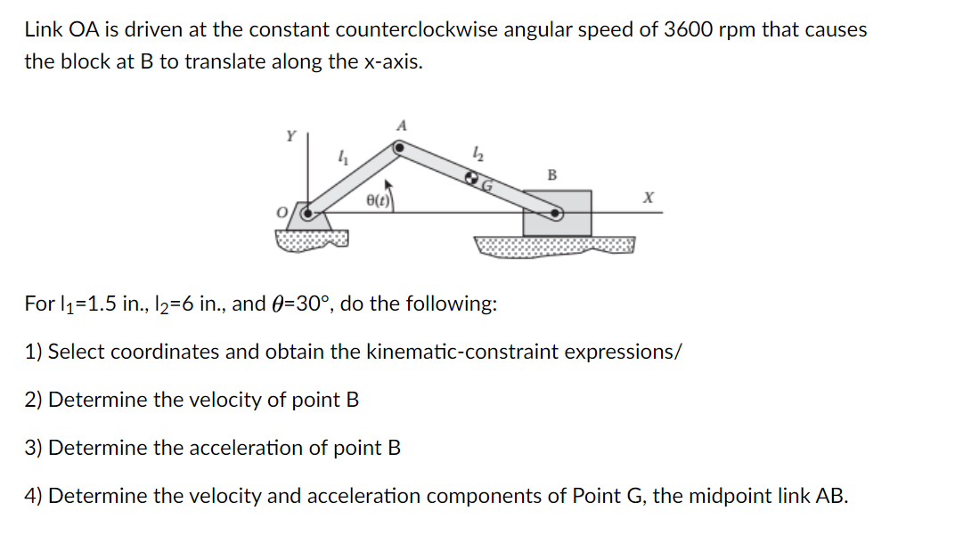 Solved Link OA is driven at the constant counterclockwise | Chegg.com