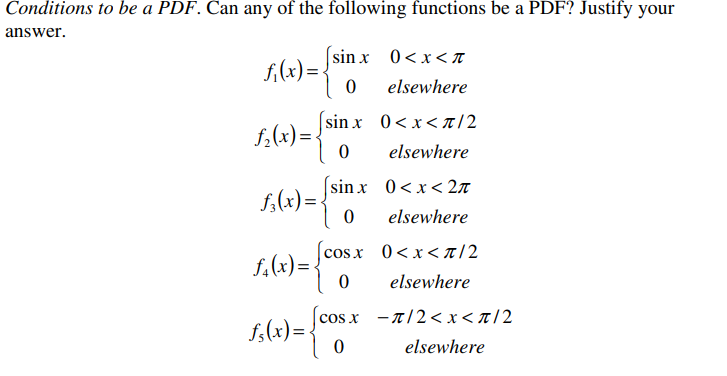 Solved Conditions to be a PDF. ﻿Can any of the following | Chegg.com
