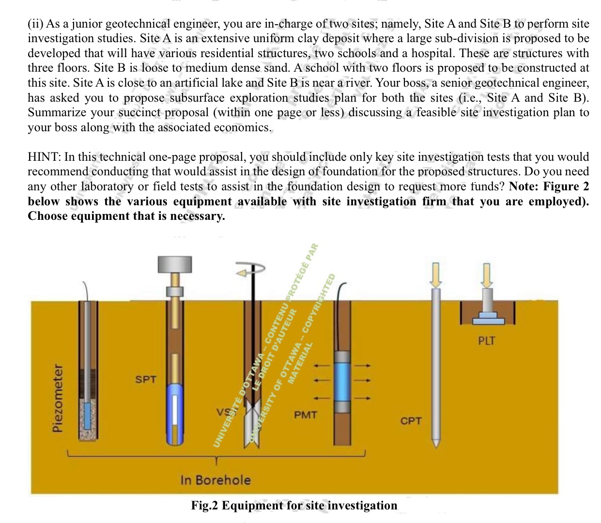 Solved (ii) ﻿As a junior geotechnical engineer, you are | Chegg.com