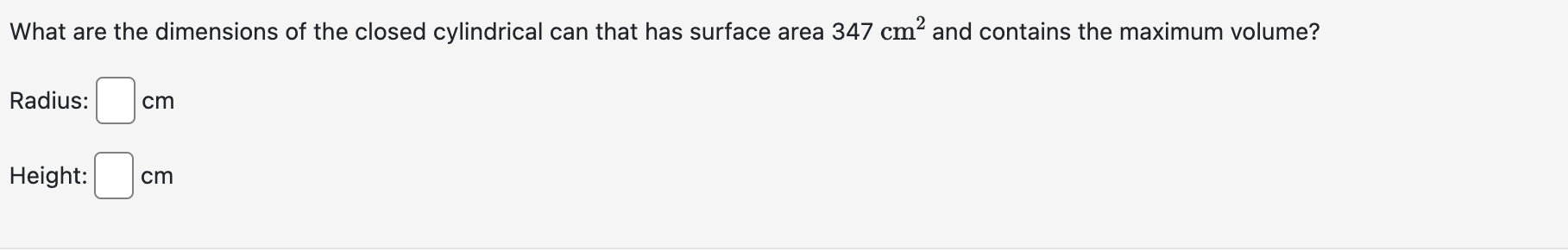 Solved What are the dimensions of the closed cylindrical can | Chegg.com