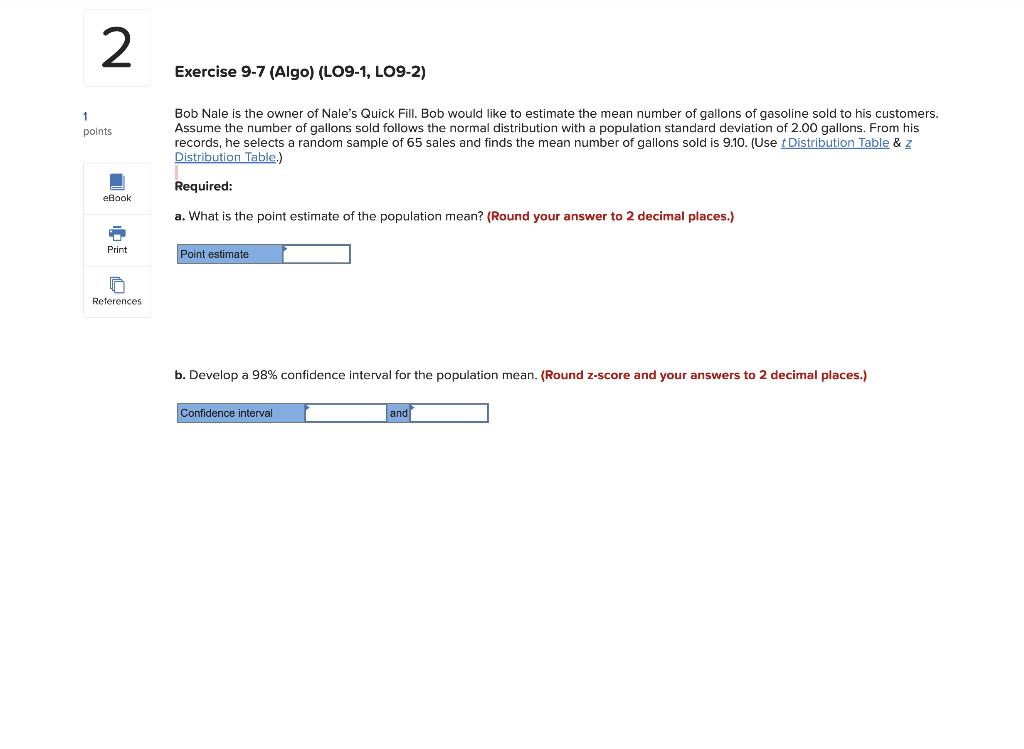 Solved 2 Exercise 9-7 (Algo) (LO9-1, LO9-2) 1 points Bob | Chegg.com