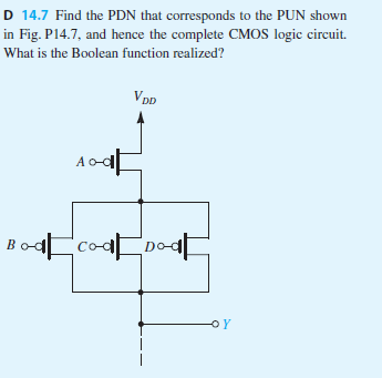 Solved D 14.7 Find the PDN that corresponds to the PUN shown | Chegg.com