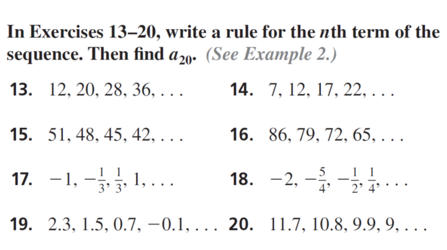 Solved In Exercises 13–20, write a rule for the nth term of | Chegg.com