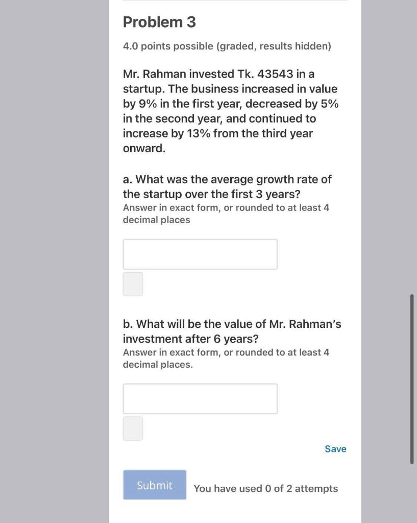 Solved Problem 3 4.0 points possible (graded, results | Chegg.com