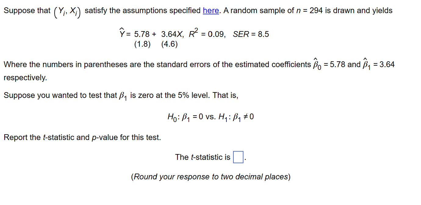 Solved Definition The Least Squares Assumptions | Chegg.com
