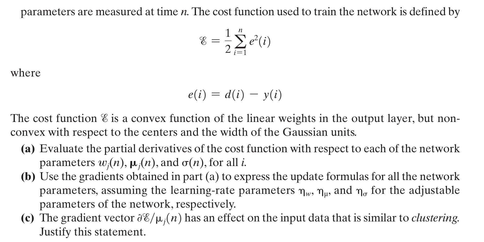 The input-output relationship of a Gaussian-based RBF | Chegg.com