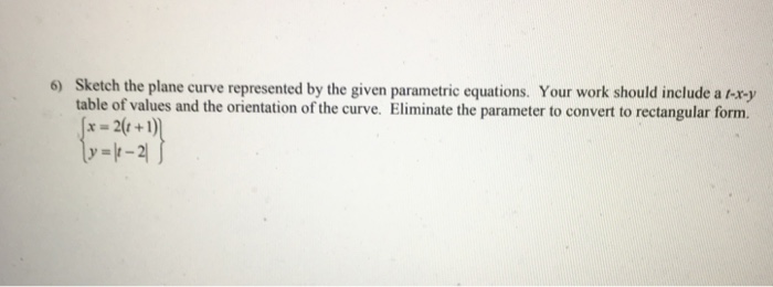 Solved 6) Sketch the plane curve represented by the given | Chegg.com