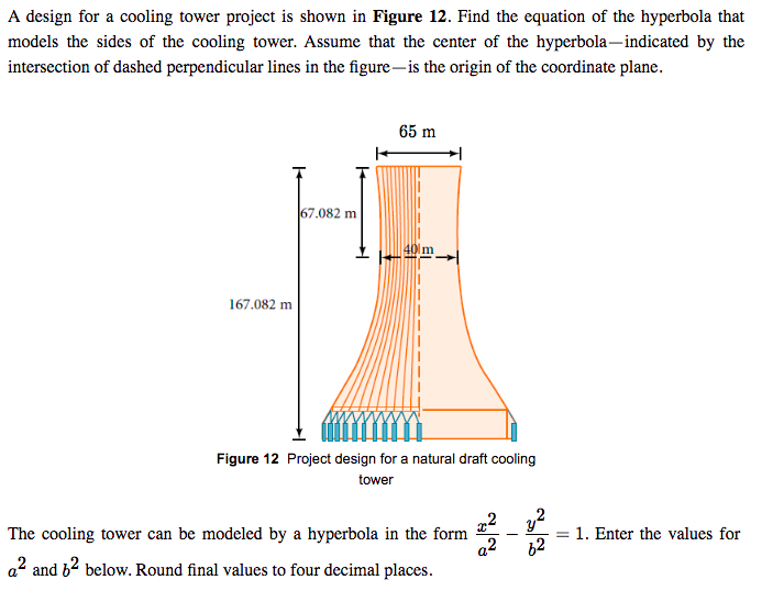 Solved A design for a cooling tower project is shown in | Chegg.com