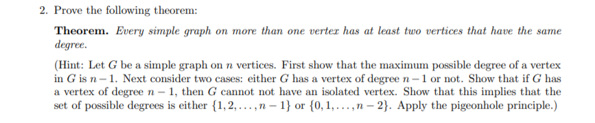 Solved 2. Prove the following theorem: Theorem. Every simple | Chegg.com