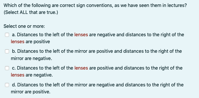 Solved Which of the following are correct sign conventions, | Chegg.com