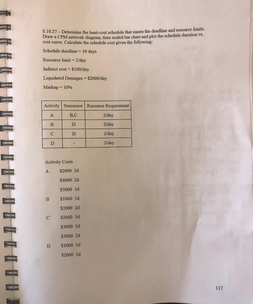 Solved I need help creating a CPM diagram and a time-scaled | Chegg.com