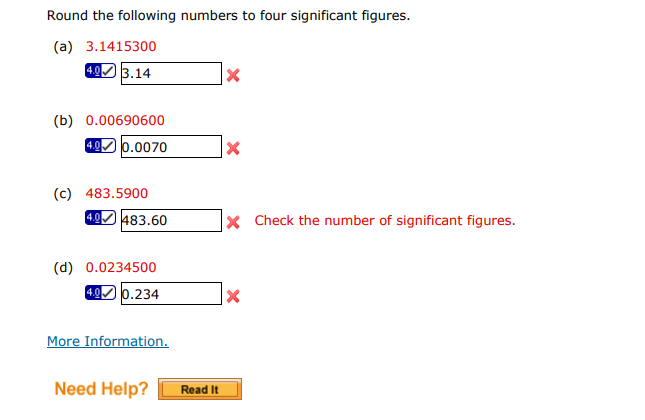 Round the following numbers to four significant | Chegg.com