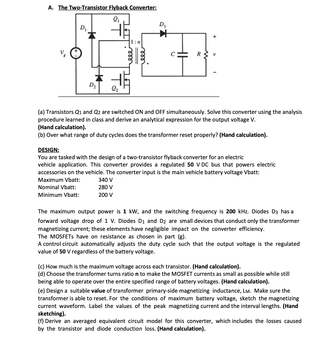 A. ﻿The Two-Transistor Flyback Converter:(a) | Chegg.com