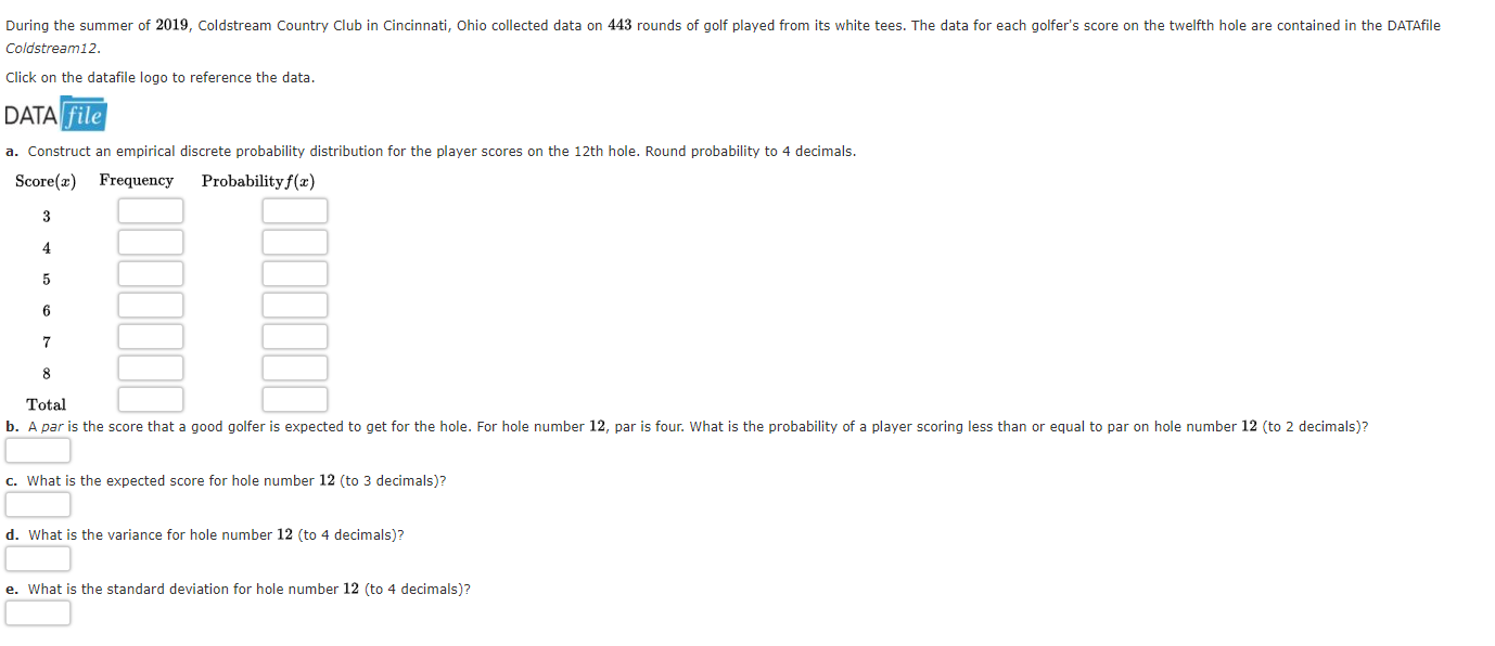 Solved Coldstream12. Click on the datafile logo to reference | Chegg.com