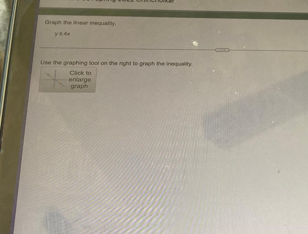 Solved Graph the linear inequality. y s 4x Use the graphing | Chegg.com