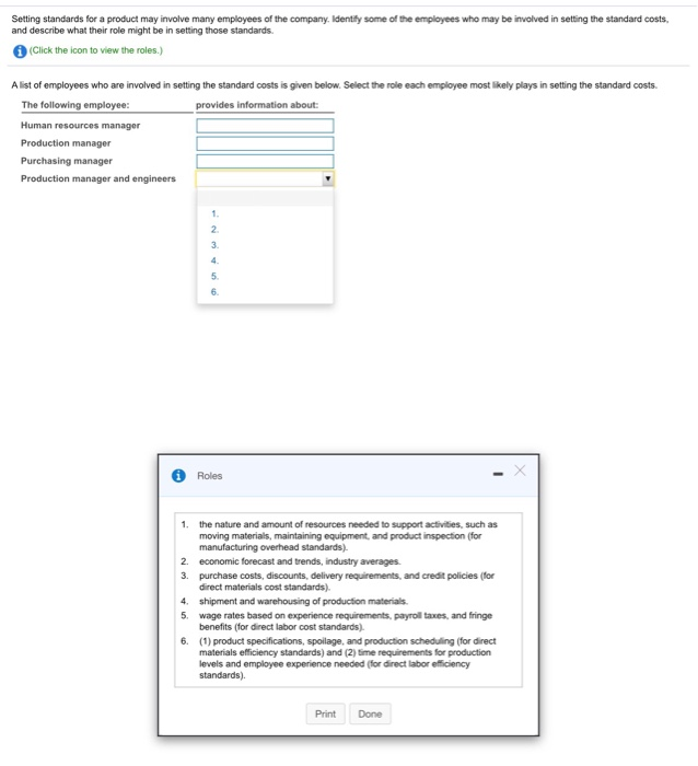 Solved Setting standards for a product may involve many | Chegg.com