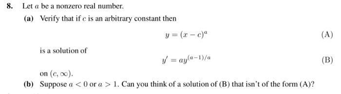 Solved 8. Let a be a nonzero real number. (a) Verify that if | Chegg.com