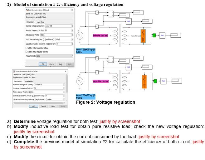 Determine voltage regulation for both test: justify | Chegg.com